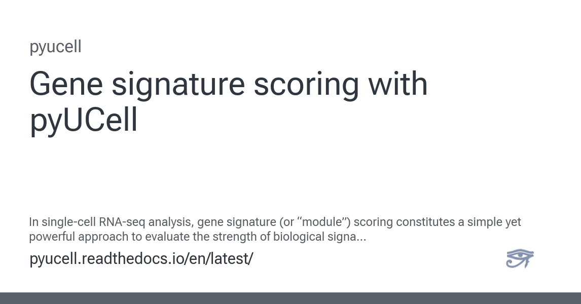 Gene signature scoring with pyUCell — pyucell